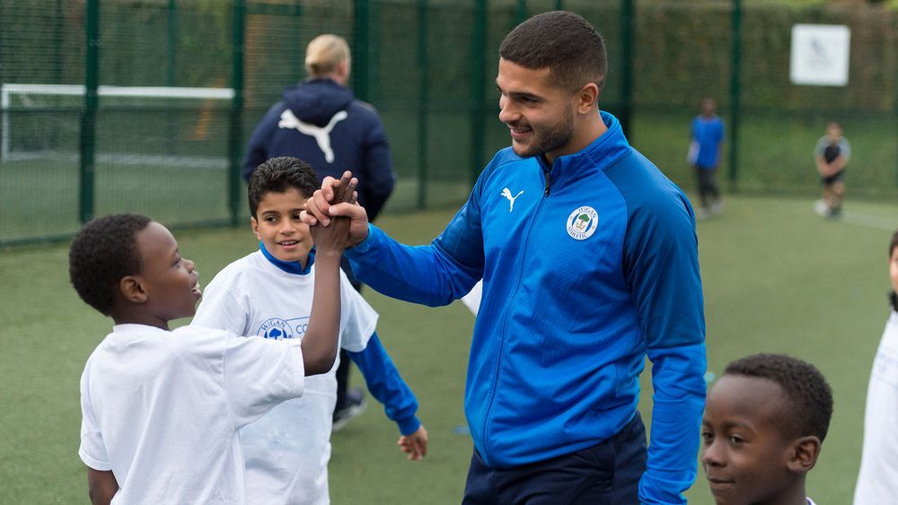 Wigan Athletic FC - Samy Morsy enjoys Premier League Kicks session for ...