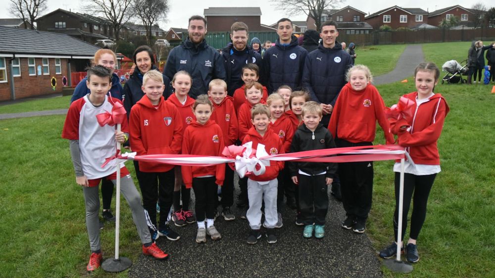 Wigan Athletic FC - OLLY CRANKSHAW AND RYAN GALVIN OPEN NEW DAILY MILE TRACK AT MILLBROOK ...